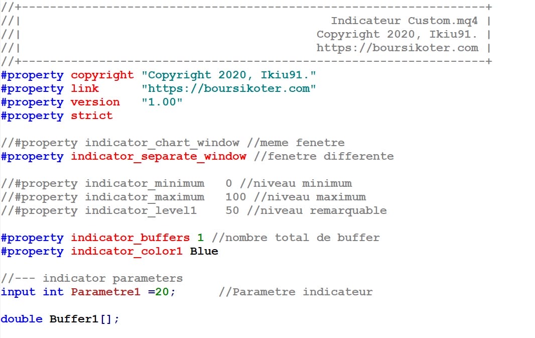 Custom Indicator - Indicateur MT4 pret à coder
